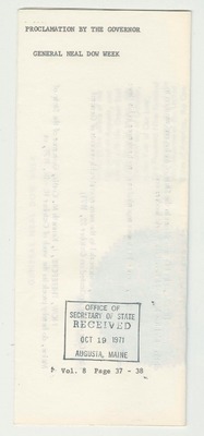 "General Neal Dow Week" by Kenneth M. Curtis