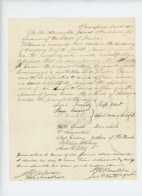 "1862-11-18 Isaac Carver and others request promotion of Frank Eames ...