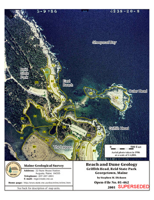 "Beach and Dune Geology Aerial Photo: Griffith Head, Reid State Park, G ...