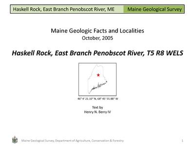 "Haskell Rock, East Branch Penobscot River" by Henry N. Berry IV